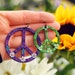 Spring Green Daisy Peace Sign Leather Earrings Hippie Flower - Etsy