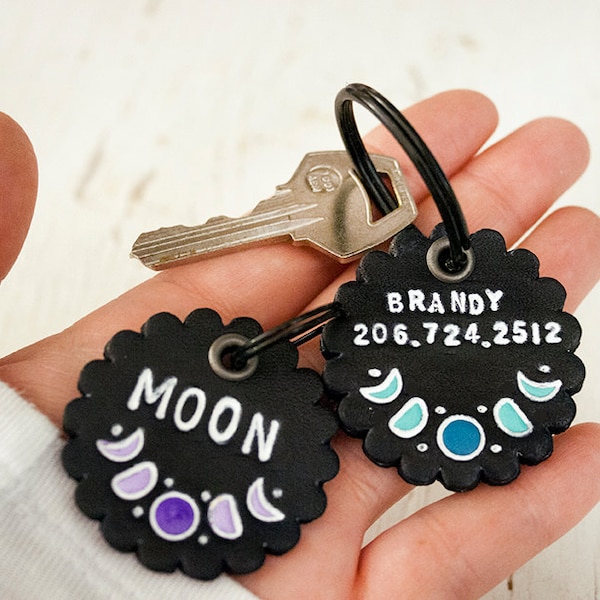 Moon Dog Tag - Etsy