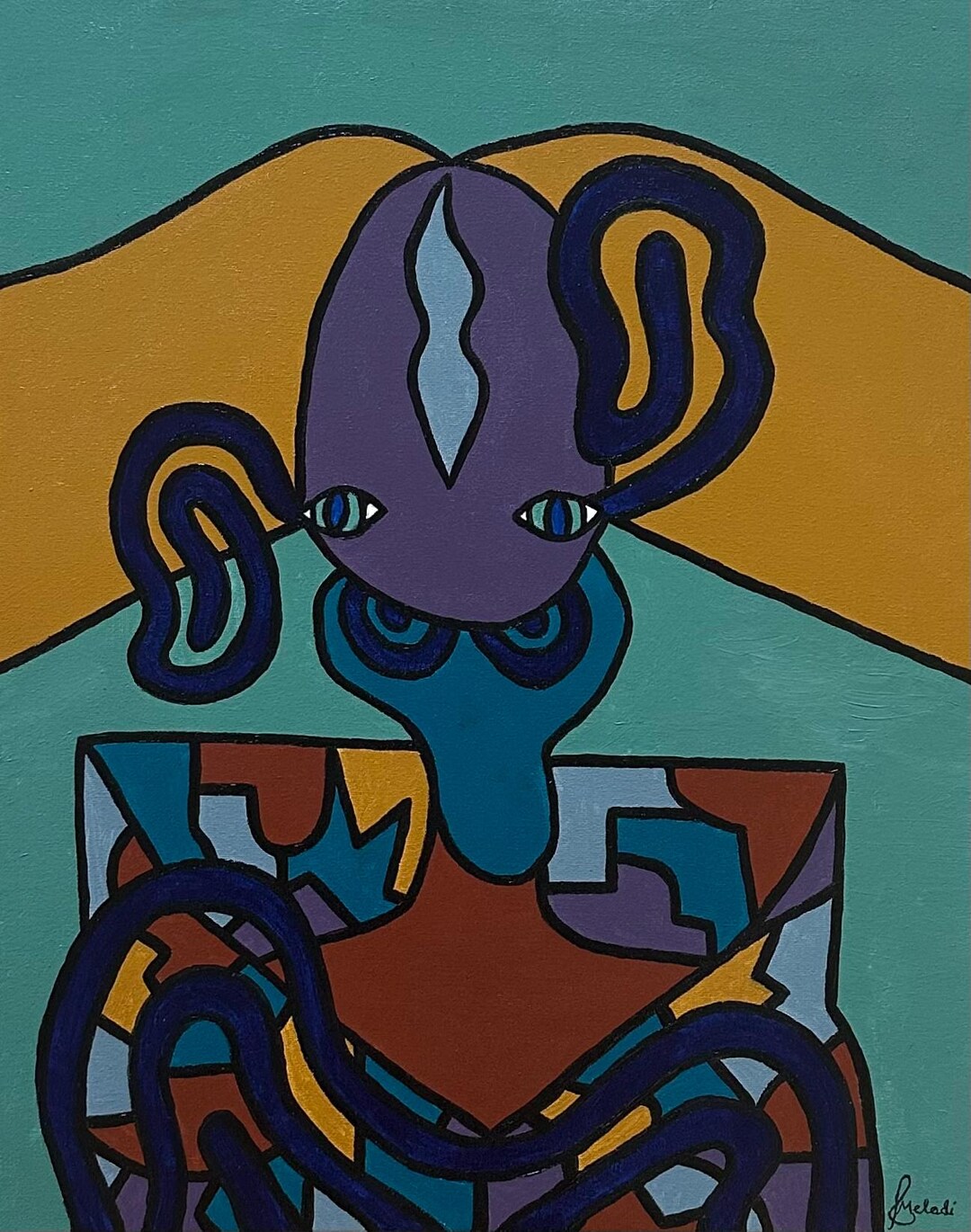 Melodi - Abstract Cubism Acrylic Painting LA 16 X 20 - Etsy