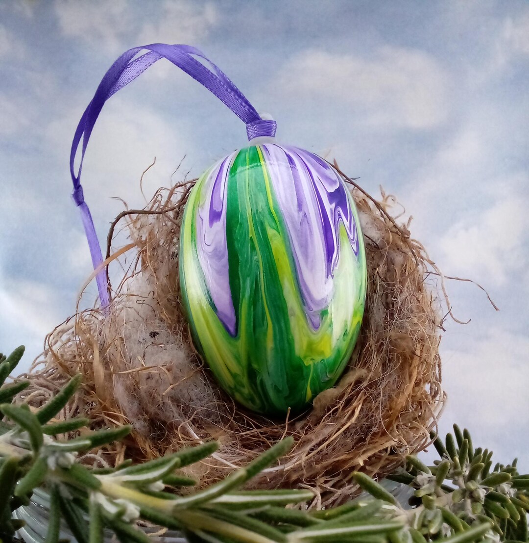 Purple Tulip Inspired Fluid Art Easter Ornamental Egg Fluid Art 110E - Etsy
