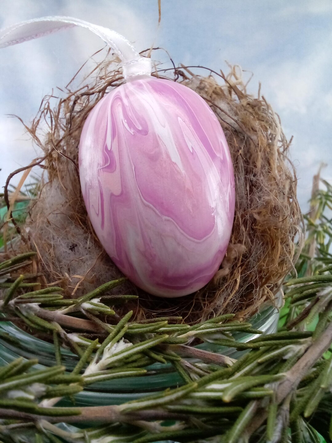 Marbled Pink Easter Egg Fluid Art Ornamental Egg Fluid Art 129E - Etsy