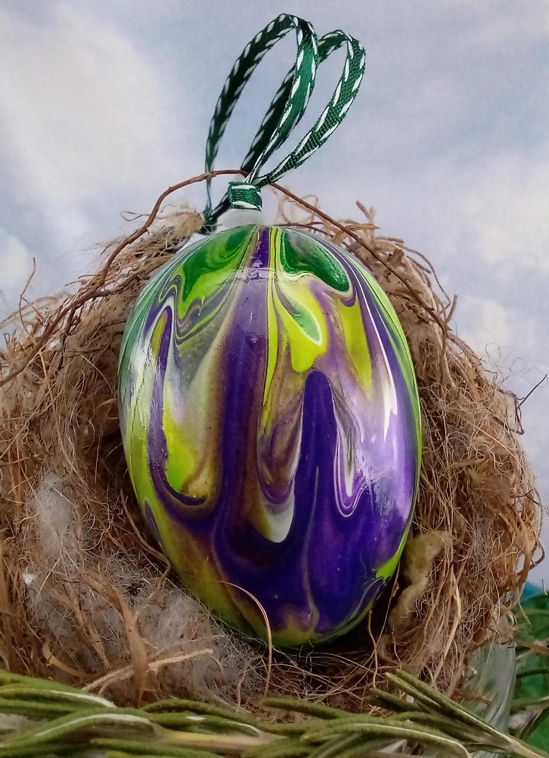 Purple Tulip Inspired Easter Egg Ornamental Egg Fluid Art 159E - Etsy