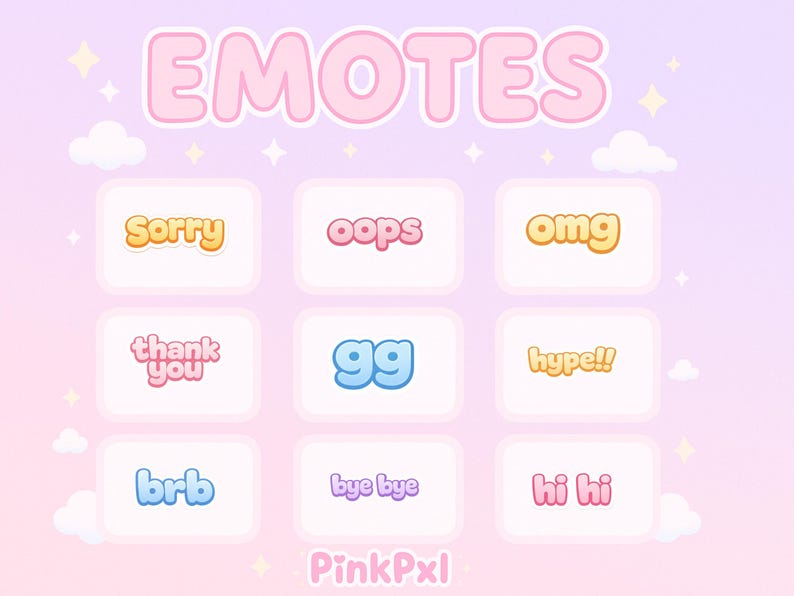 9 Pastel Text Emotes – Twitch & Discord Ready - Etsy