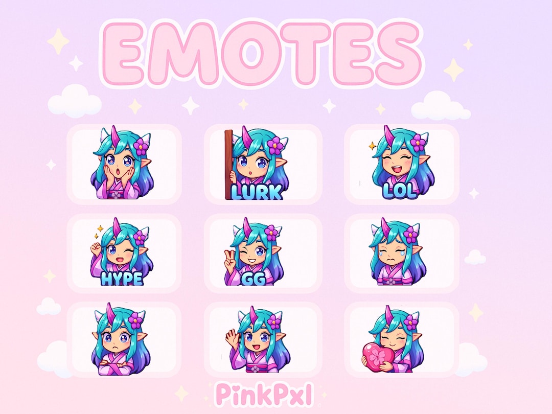 Chibi Spirit Blossom Soraka Twitch Emote Pack – 9 Custom Anime Pngs for ...
