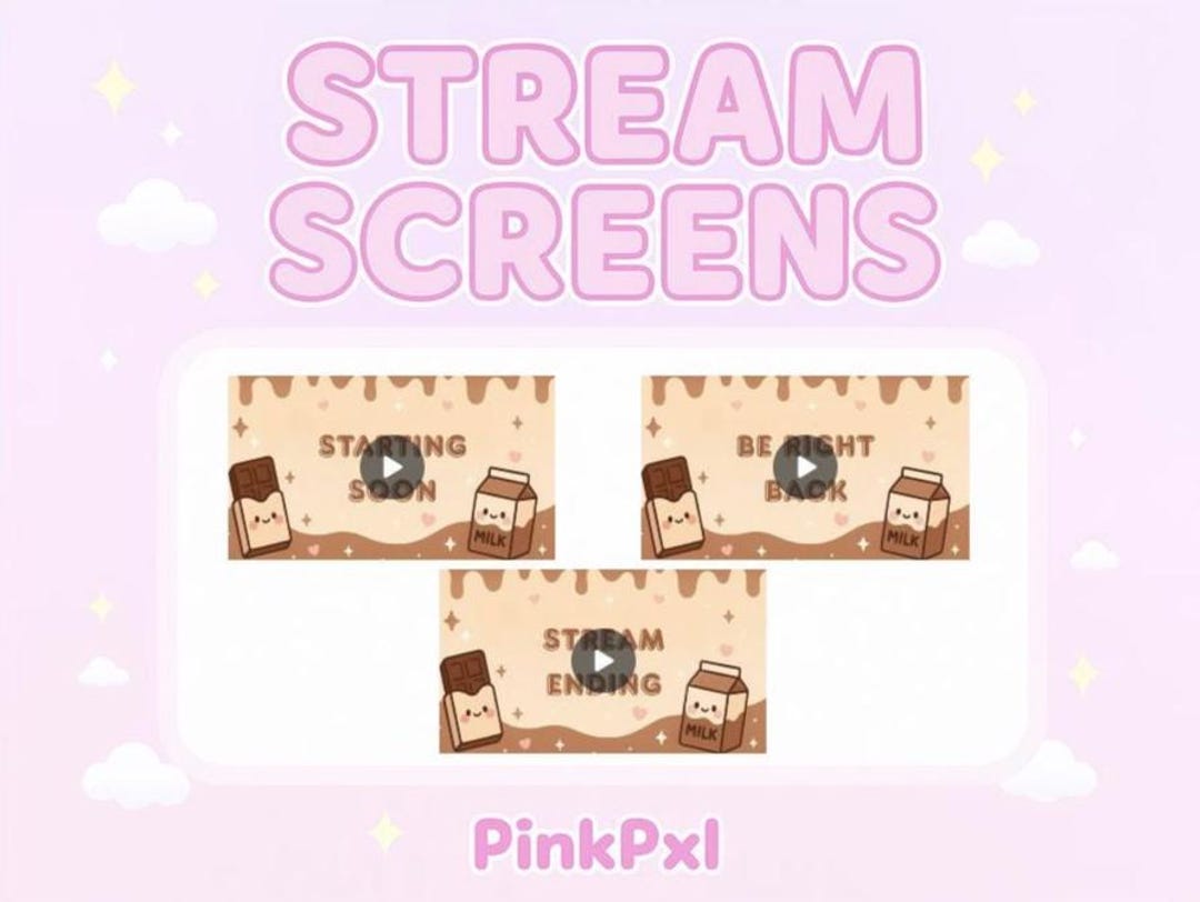 Chocolate Milk Animated Twitch Screens Pack | Starting Soon, BRB ...