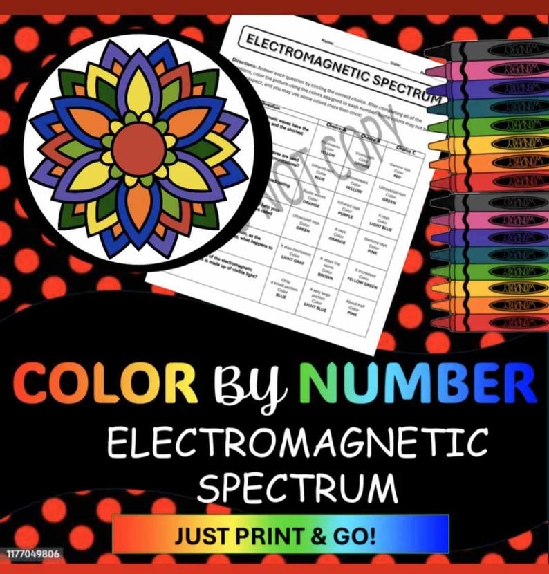 ELECTROMAGNETIC SPECTRUM Color by Number Worksheet - Etsy