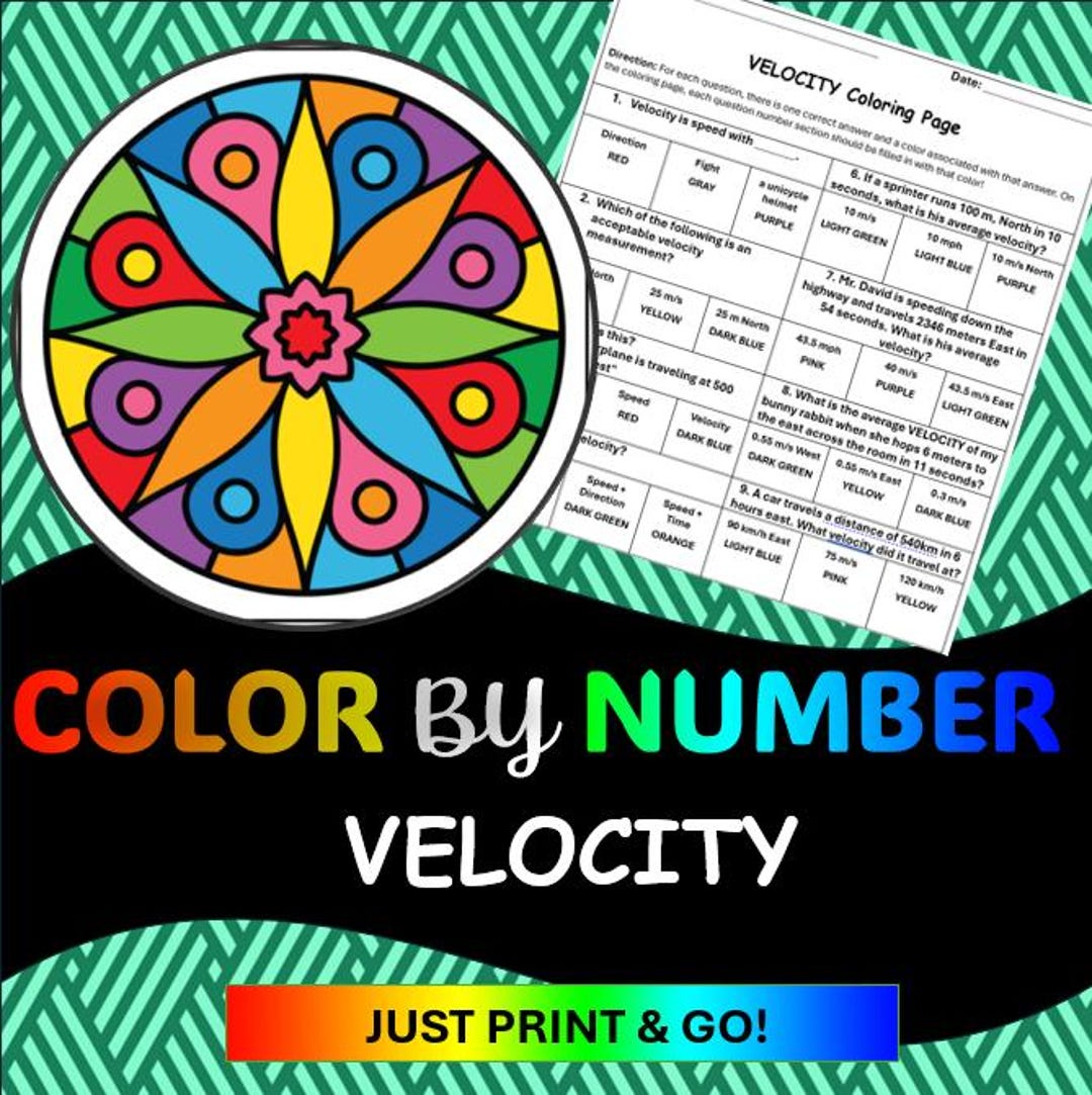 VELOCITY Color by Number Activity - Etsy