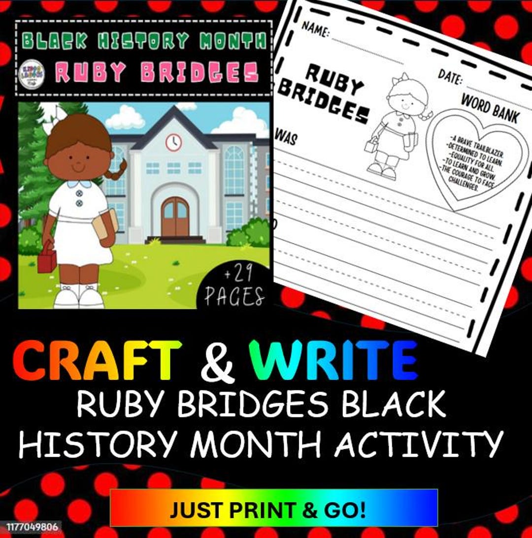 Ruby Bridges Black History Month Coloring Activity - Etsy
