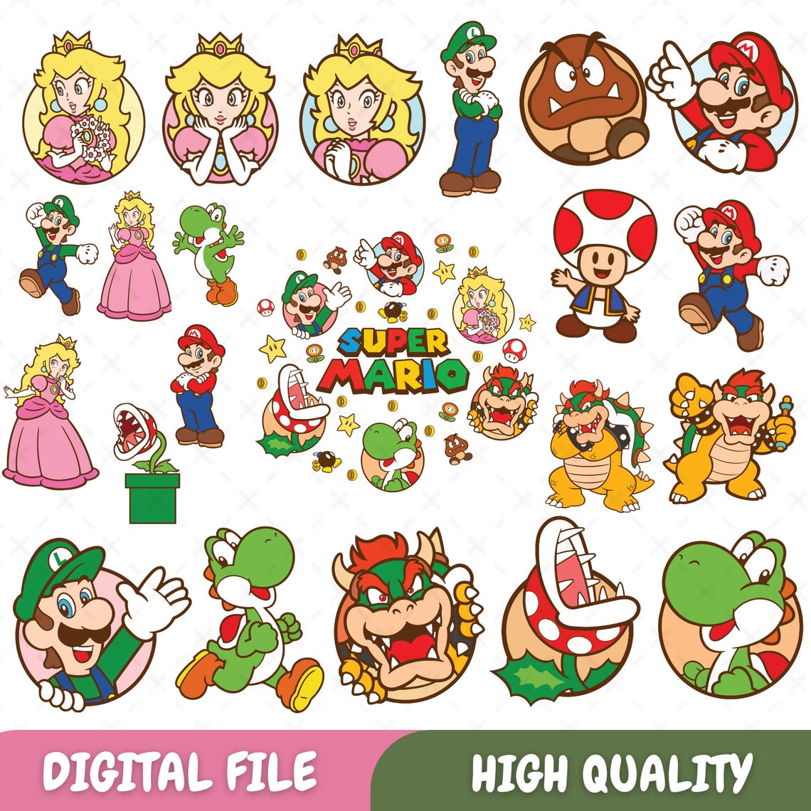 Super Mario Png Bundle for Cricut and Sublimation, Mario Png Files ...