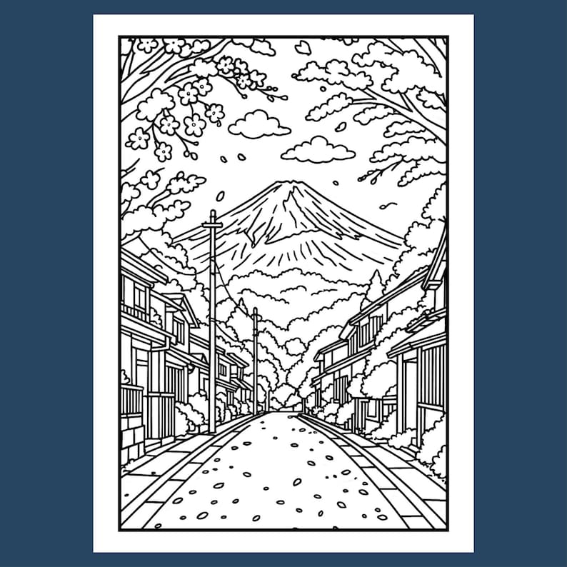 16 Mount Fuji Coloring Pages | Easy to Color - Etsy