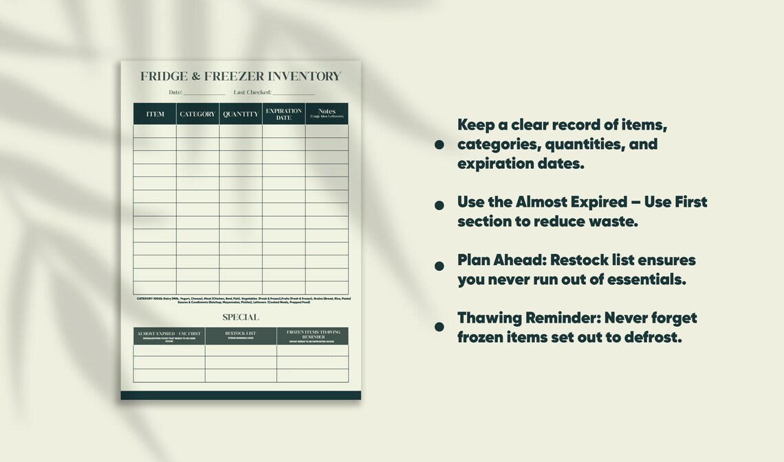 Freezer and Fridge Inventory, Printable A5 and A4 Size, Pantry ...
