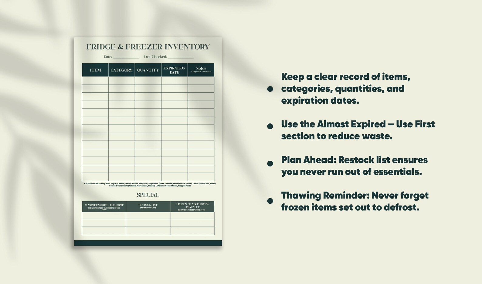 Freezer and Fridge Inventory, Printable A5 and A4 Size, Pantry ...