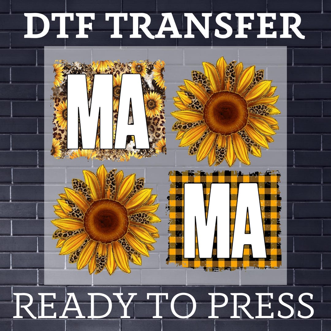 Sunflower Mama DTF Transfer, Floral Mama Ready to Press, Bulk DTF ...