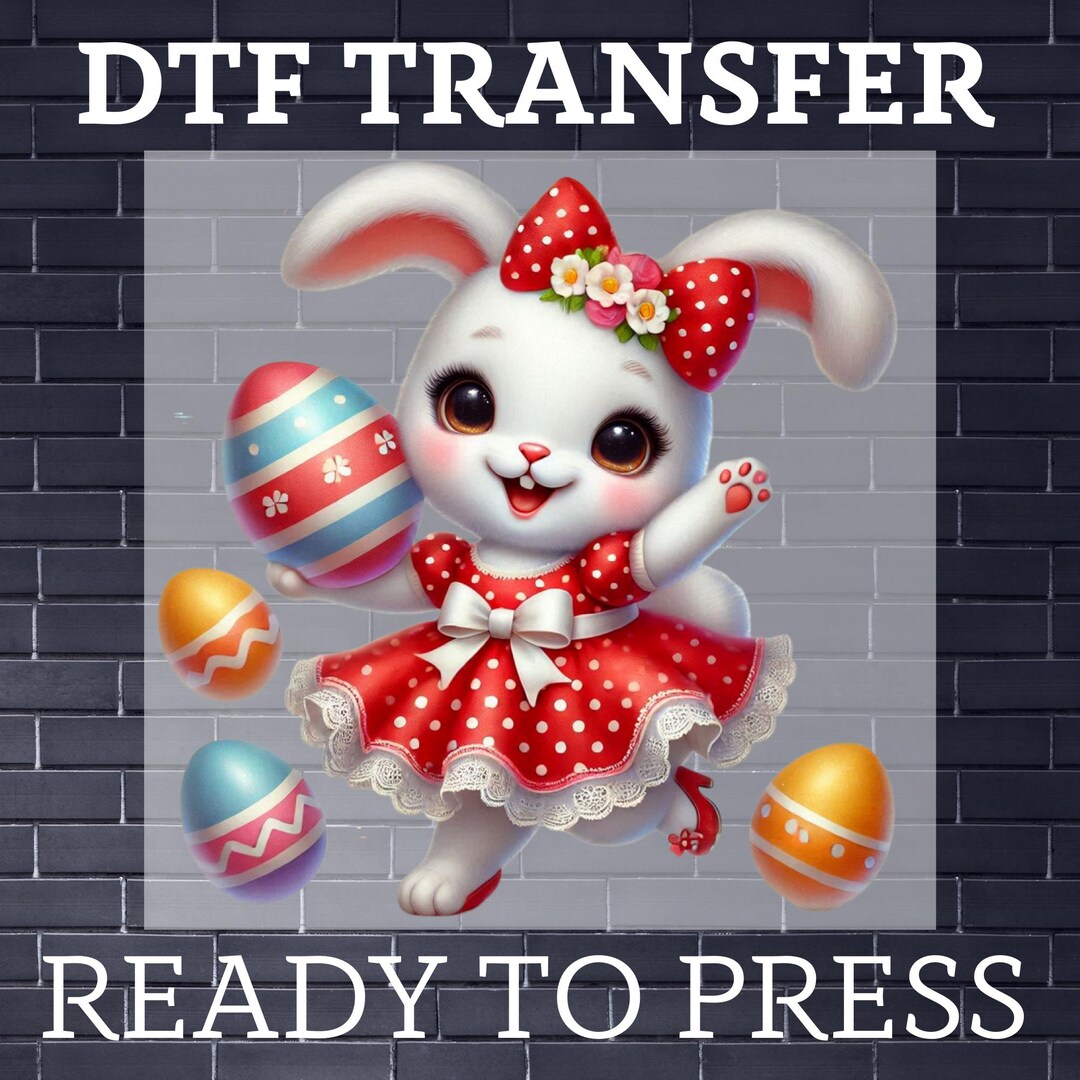 Easter Coquette Cute Bunny DTF, Happy Easter Bunny DTF, Bulk DTF ...