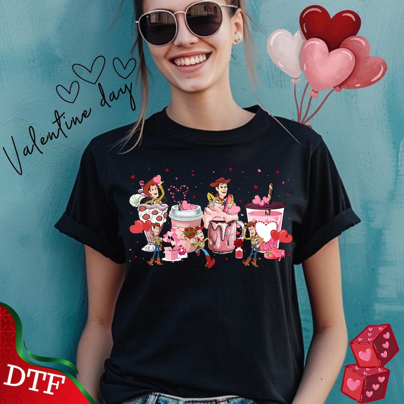 Disney Valentine Coffee DTF Transfer, Mickey and Friends Ready to Press ...