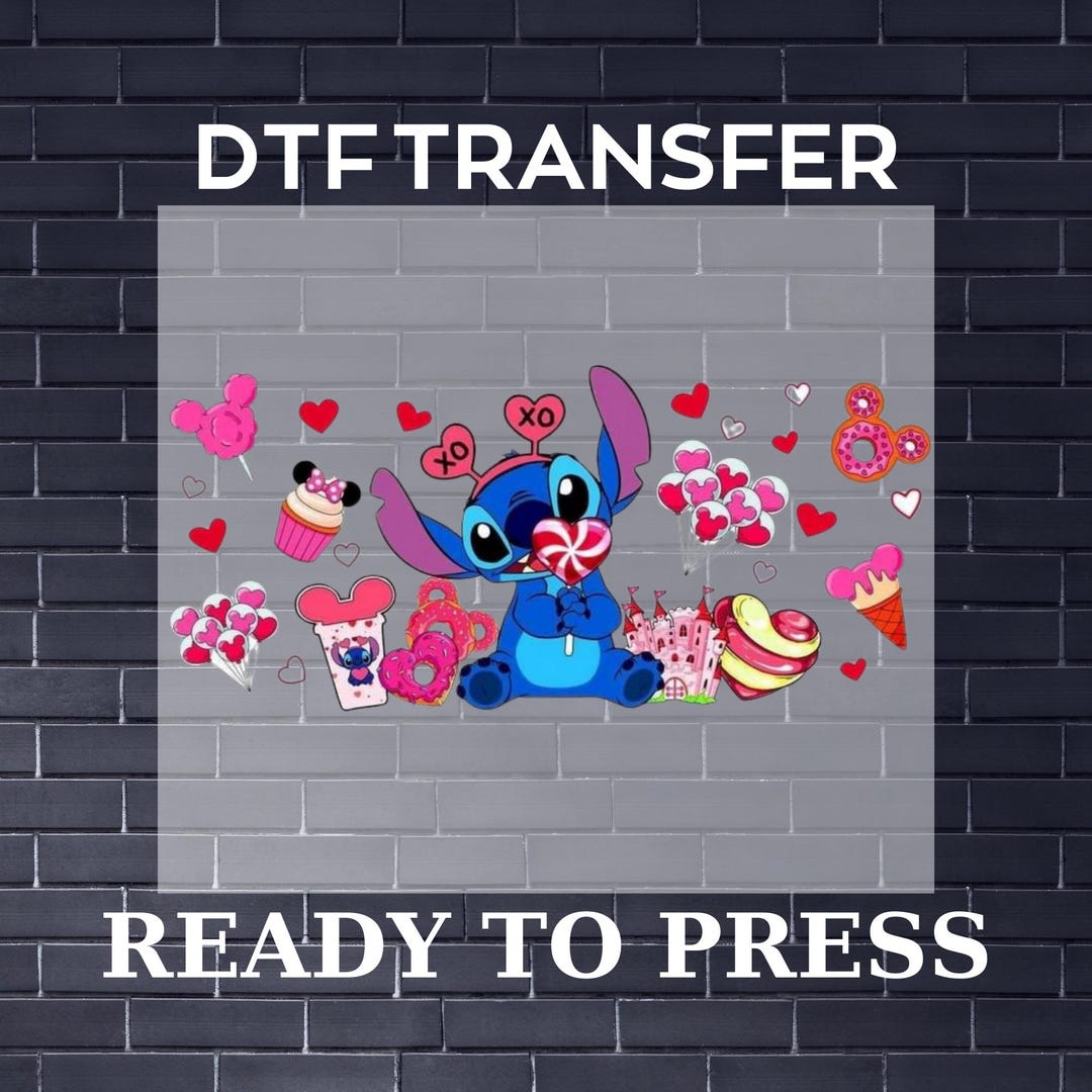 Disney Stitch Valentine Dtf Transfer, Disney Stitch DTF Transfer ...