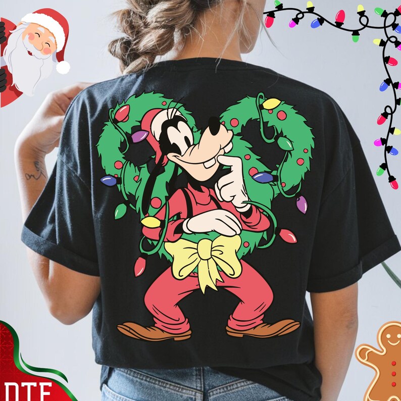 Disney Christmas Goofy DTF Transfer, Christmas Season Heat Press, Gang ...