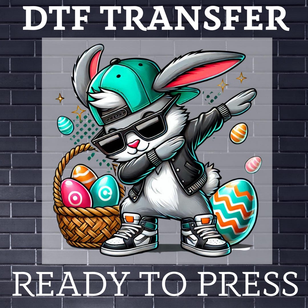 Hip Hop Easter Bunny DTF Transfer, Happy Easter Ready to Press - Etsy
