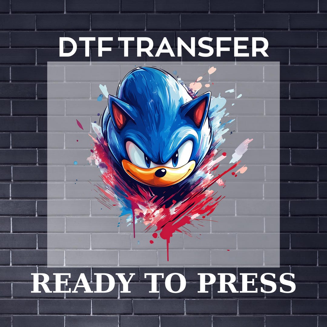 Sonic the Hedgehog DTF Transfers, High Quality Sonic DTF, Bulk DTF ...
