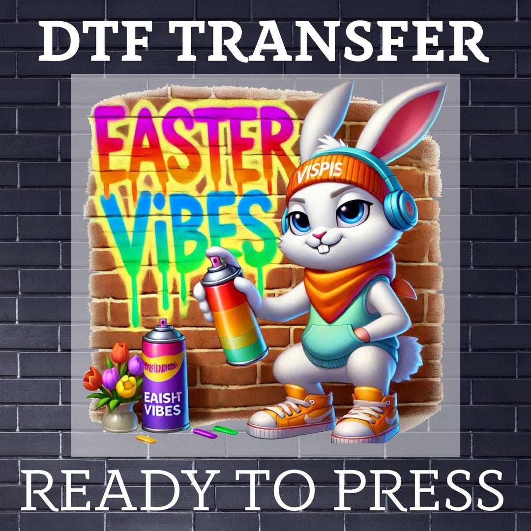 Easter Vibes DTF Transfer, Hip Hop Easter Bunny Ready to Press - Etsy