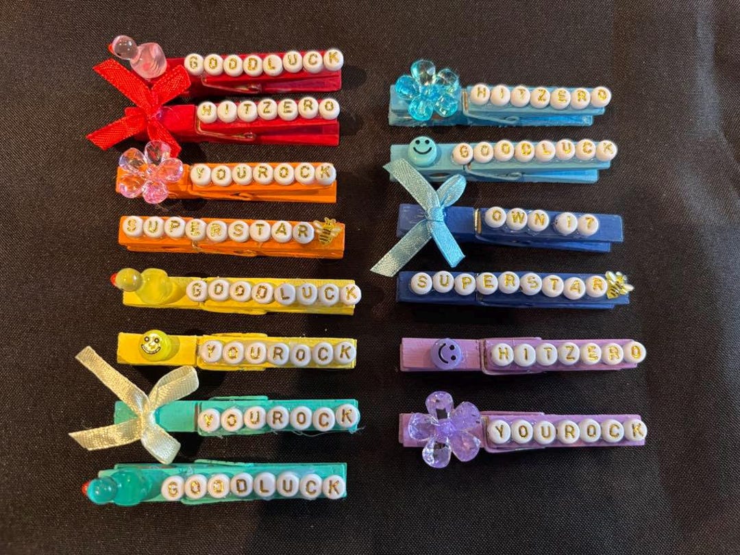 Cheer Pins With Beaded Phrases - 10 Pack - Etsy