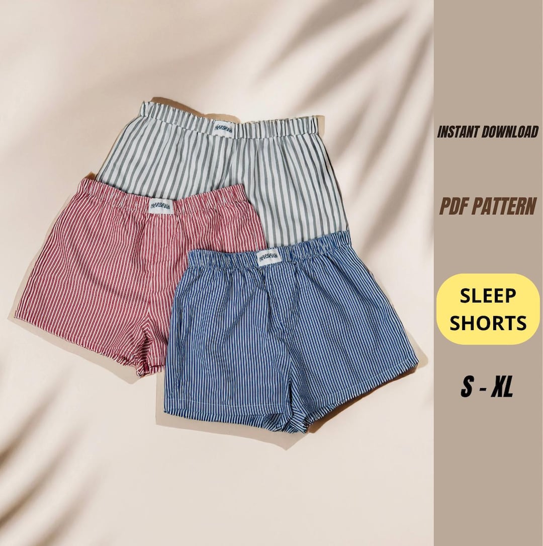 Sleep Shorts Sewing Pattern PDF - Easy Pajama Shorts Pattern - Elastic ...