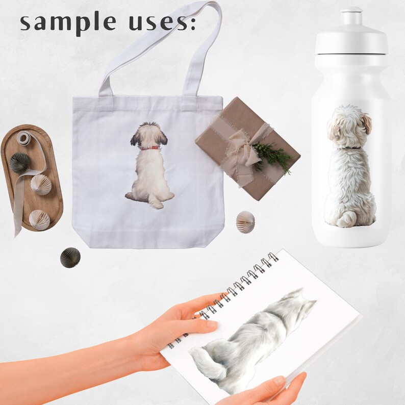 Watercolor Dog Clipart: Back View PNG Bundle (digital Download) - Etsy UK