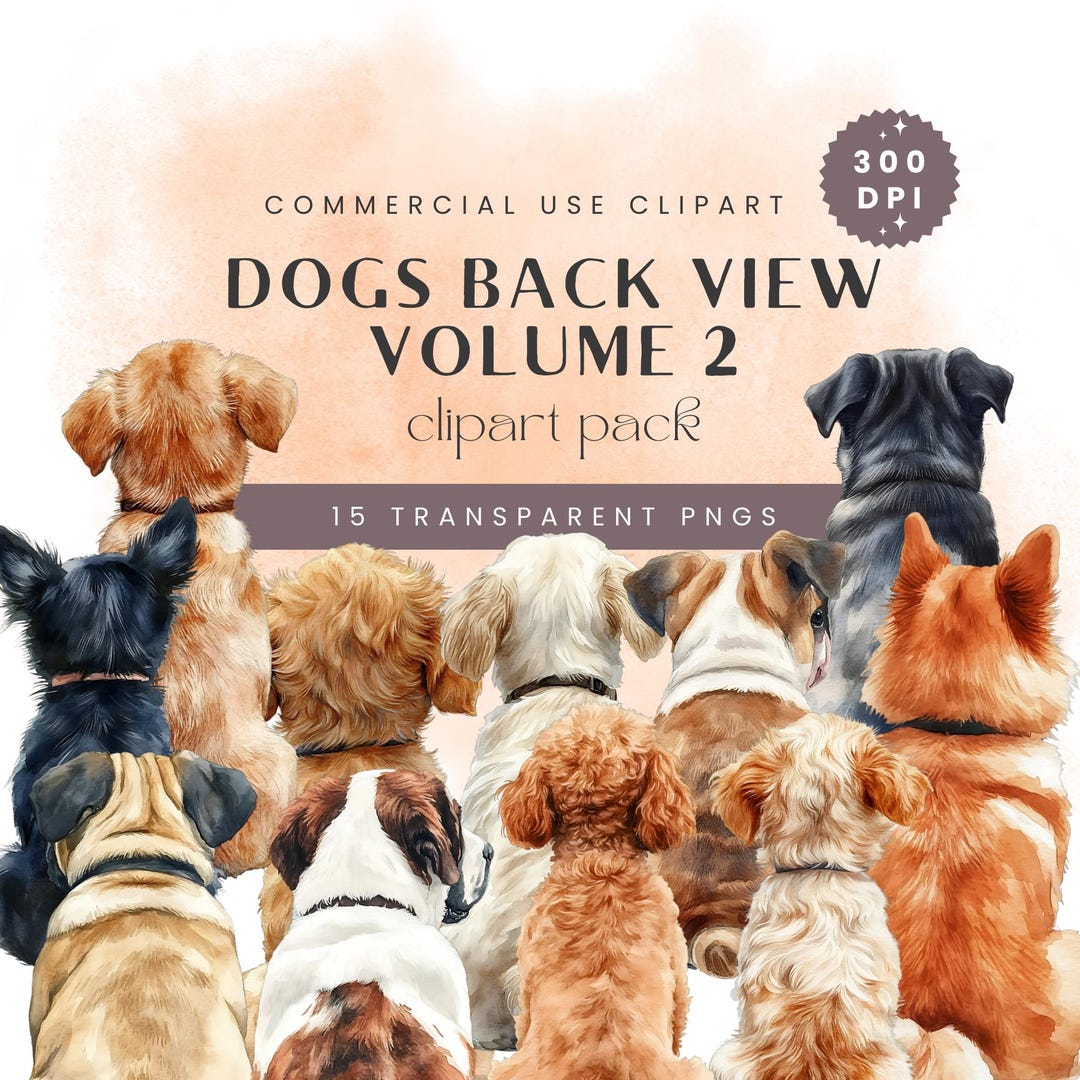 Cliparts Dogs From Behind, Dog Breeds Rear View Transparent Pngs, Pug ...
