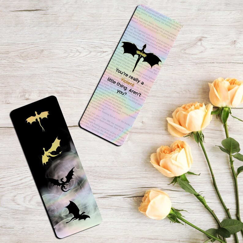 Handmade Holographic Glitter Bookmark - Unique Fourth Wing Design - Etsy