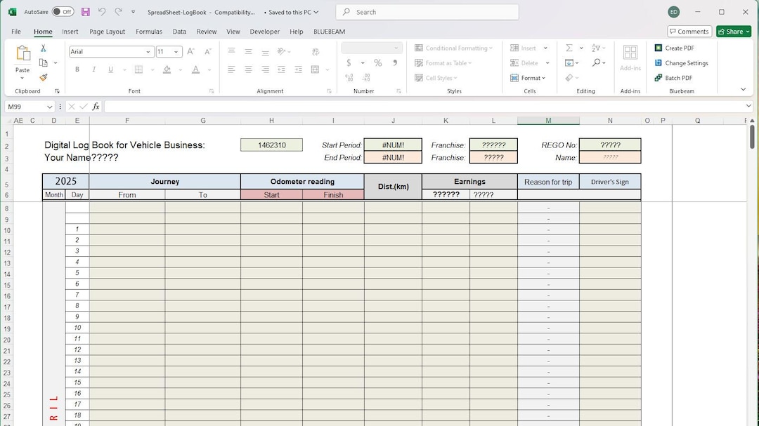 Log Book Log Mate Mileage Tracker Kilometre Rate Kilometer Method ...
