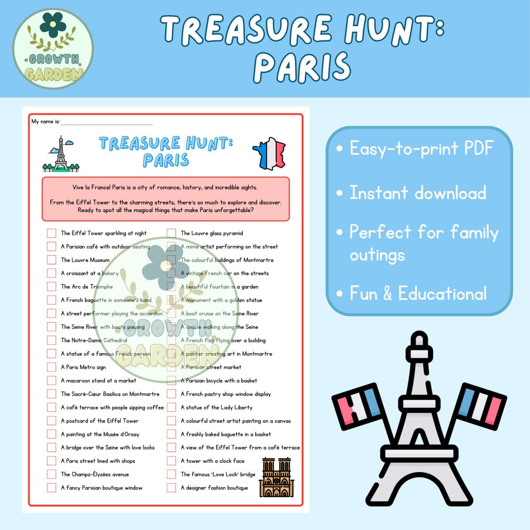 Paris Treasure Hunt for Kids | Outdoor Game Adventure | Holiday Games ...