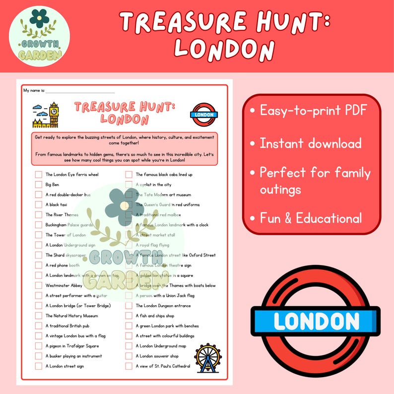 London Treasure Hunt for Kids | Outdoor Game Adventure | Holiday Games ...