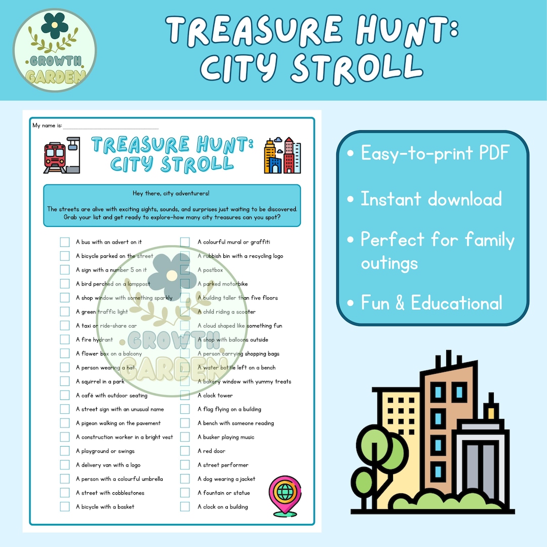 City Treasure Hunt for Kids | Outdoor Game Adventure | Holiday Games ...