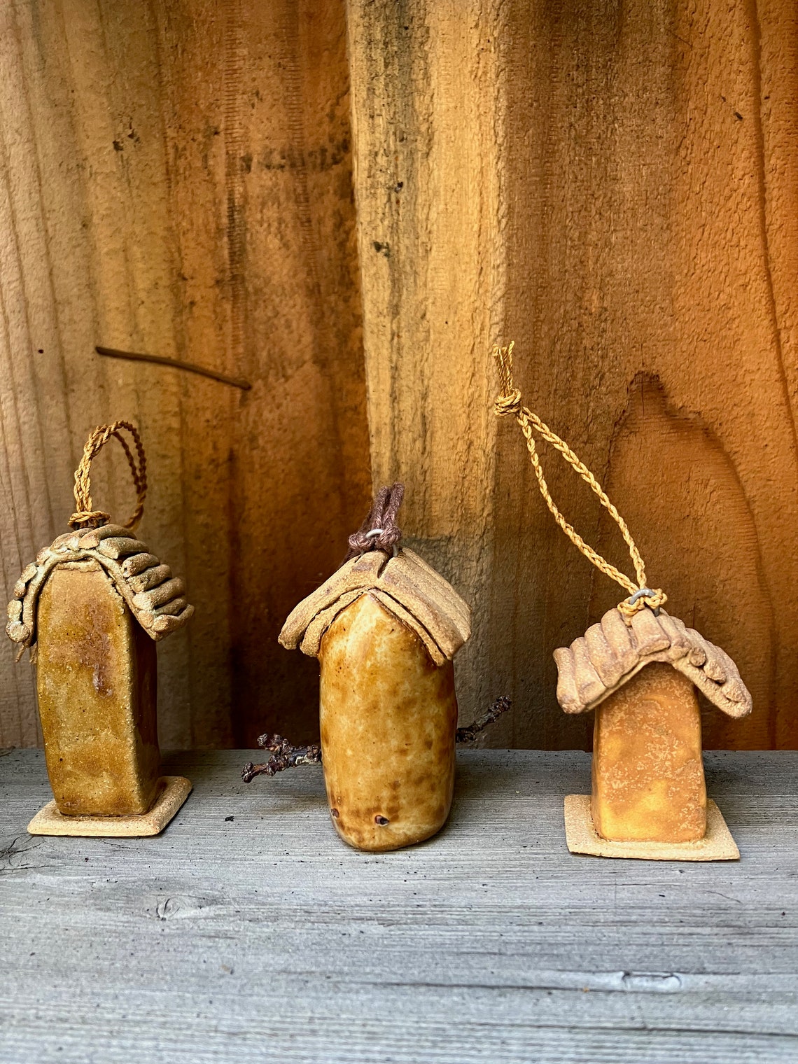 Mini Clay Birdhouse Handmade Tiny Sculpture Hand-built Bird Lover Gift ...