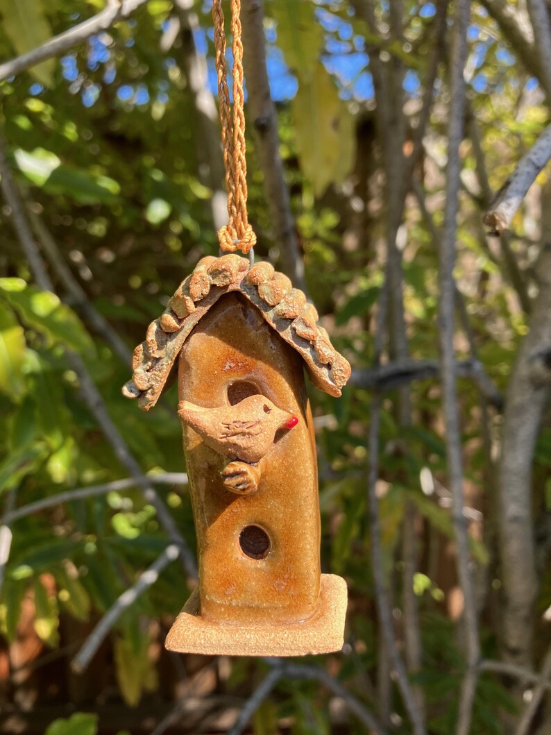 Mini Clay Birdhouse - Handmade Tiny Sculpture - Hand-built - Bird Lover ...