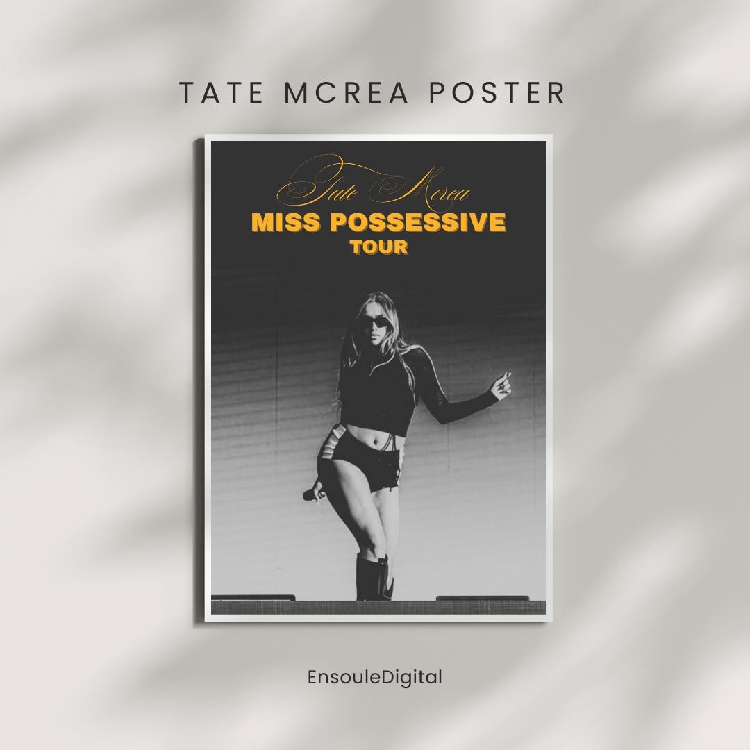 Tate Mcrae Miss Possessive Tour Poster – Limited Edition Concert Art Print, Music Room Decor ...