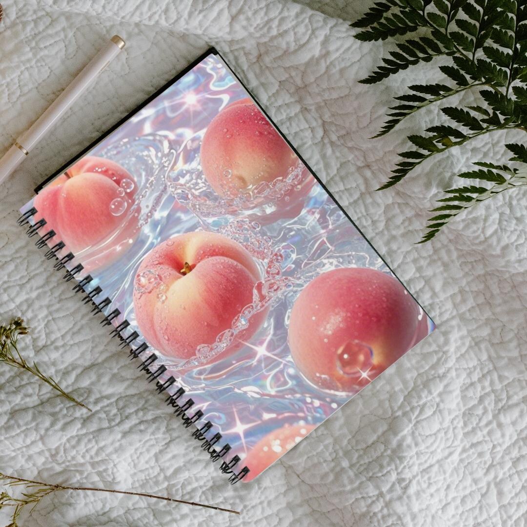 Peaches & Ice Cubes Spiral Notebook: Korean Stationery Journal - Etsy