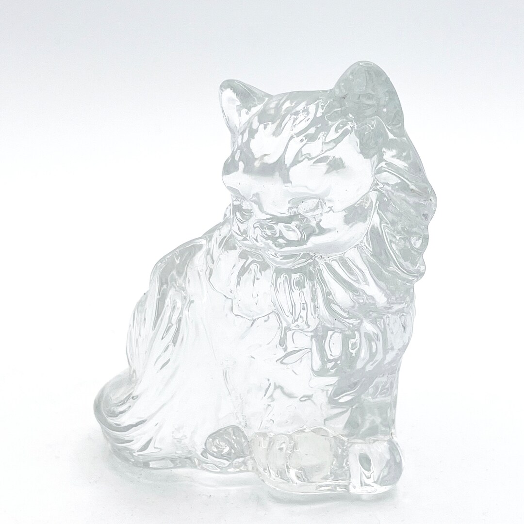 Vintage Blown Glass Cat Statue Paperweight Kitten Figurine Kitty ...
