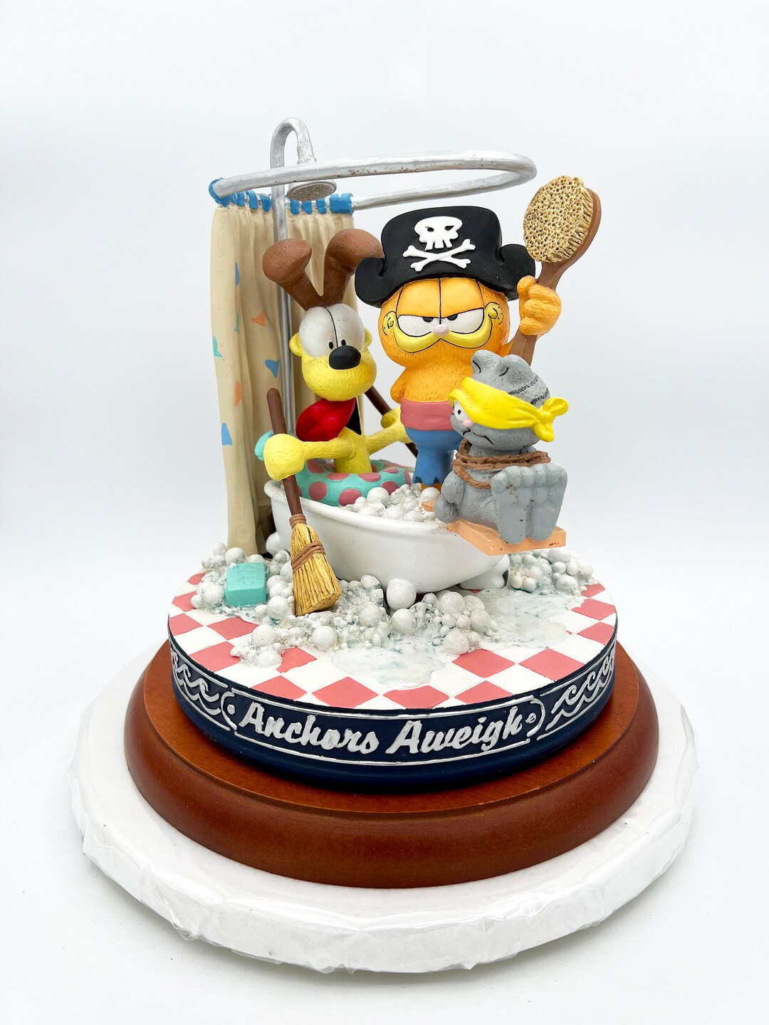 Vintage Danbury Mint Garfield Music Box "anchors Aweigh" by Garfield ...