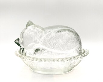 Glass Cat Candy Dish - Etsy
