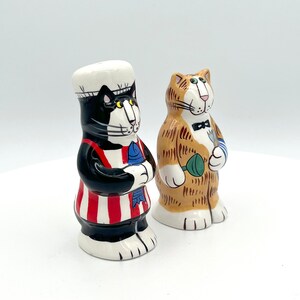 Vintage 1990s Candace Reiter Designers, CATZILLA Ceramic Chef Cats Salt ...