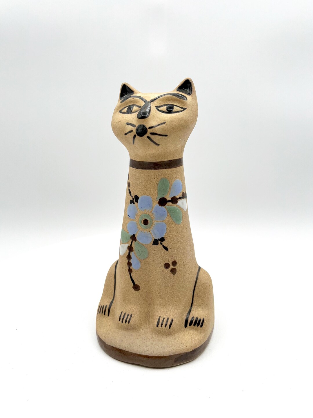 Vintage Tonala Signed Cat Figurine Mexican Art Pottery Decorative ...