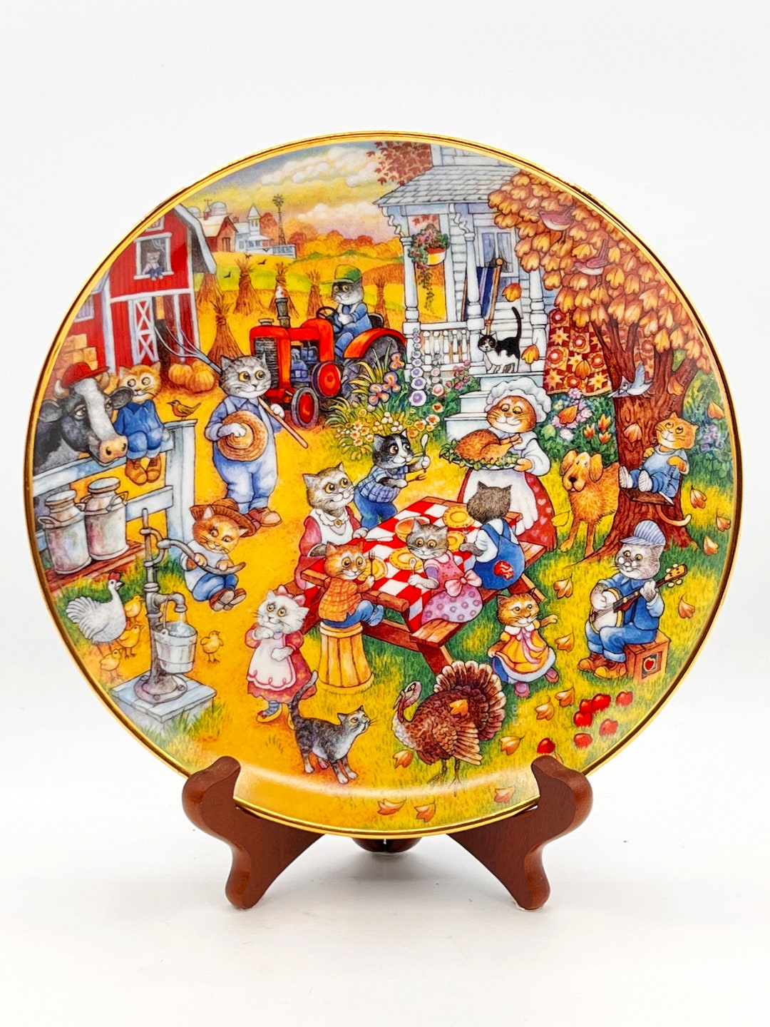 Vintage Franklin Mint "a Purrfect Feast " Collector Plate by Bill Bell ...