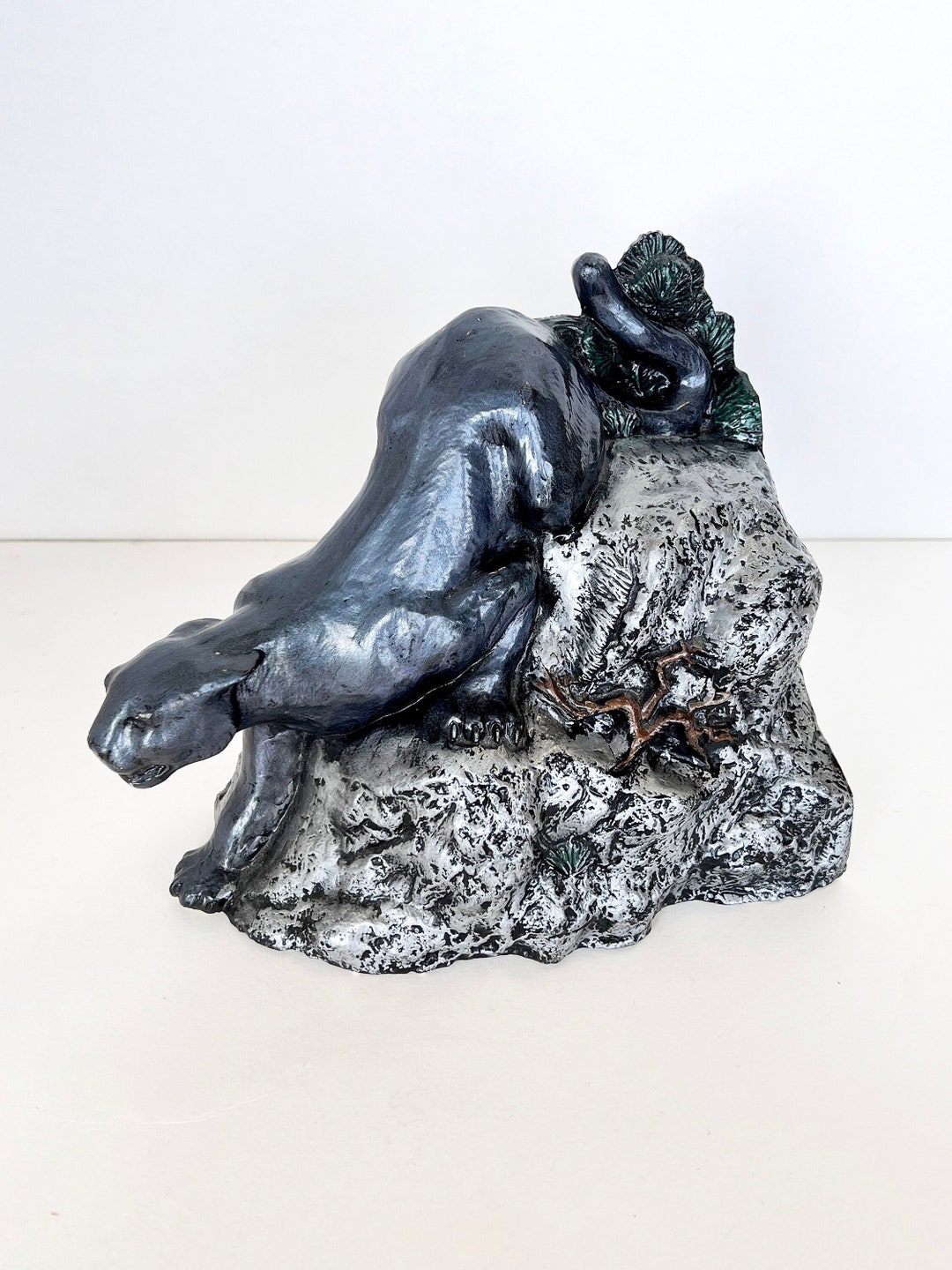 Vintage 1979 Duncan Ceramic Cougar Bookend | Mountain Lion Statue - Etsy