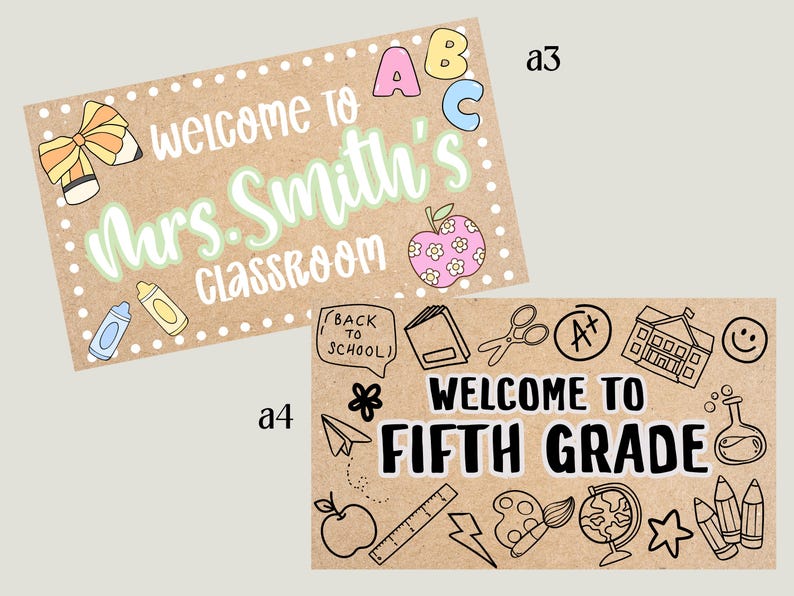 Back to School Hand Painted Banners - Etsy