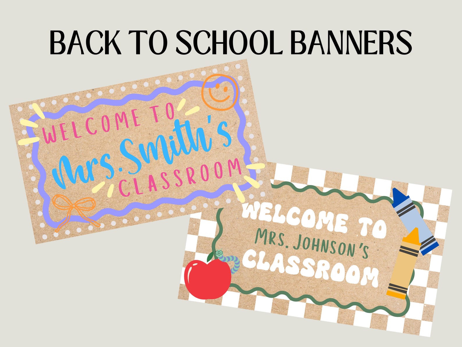 Back to School Hand Painted Banners - Etsy