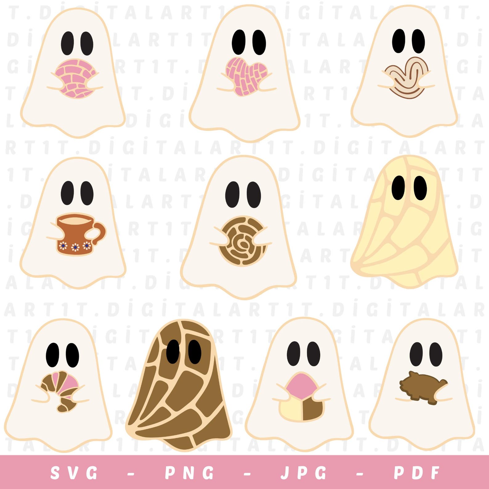 Concha SVG Bundle, Concha Ghost Svg, Cute Concha Svg, Digital Download ...