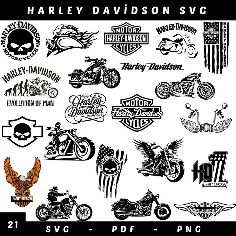 Harley Davidson Svg - Etsy
