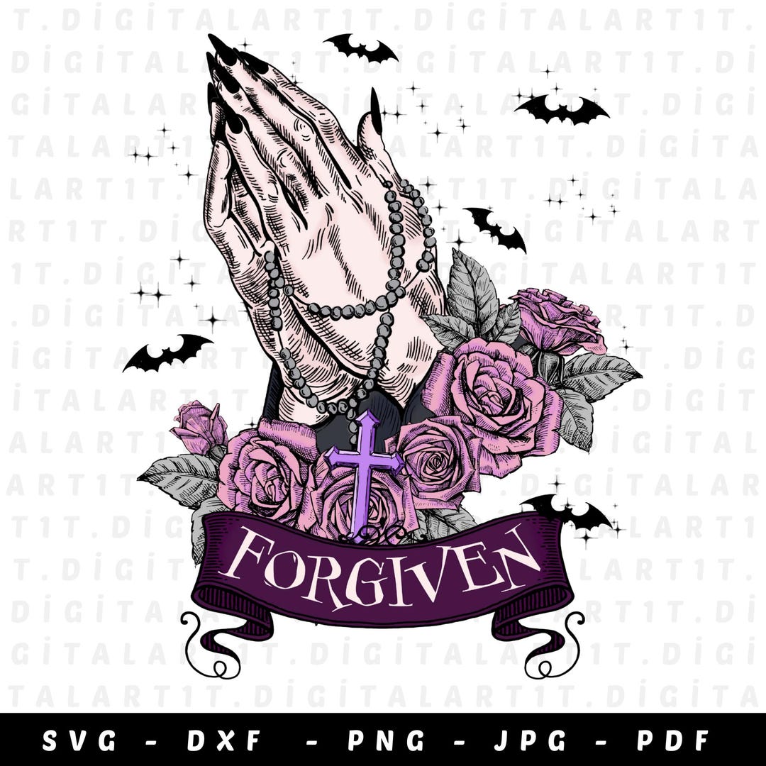 Forgiven Hands Svg, Praying Hands SVG, Forgiven Hands Clipart, Faith ...