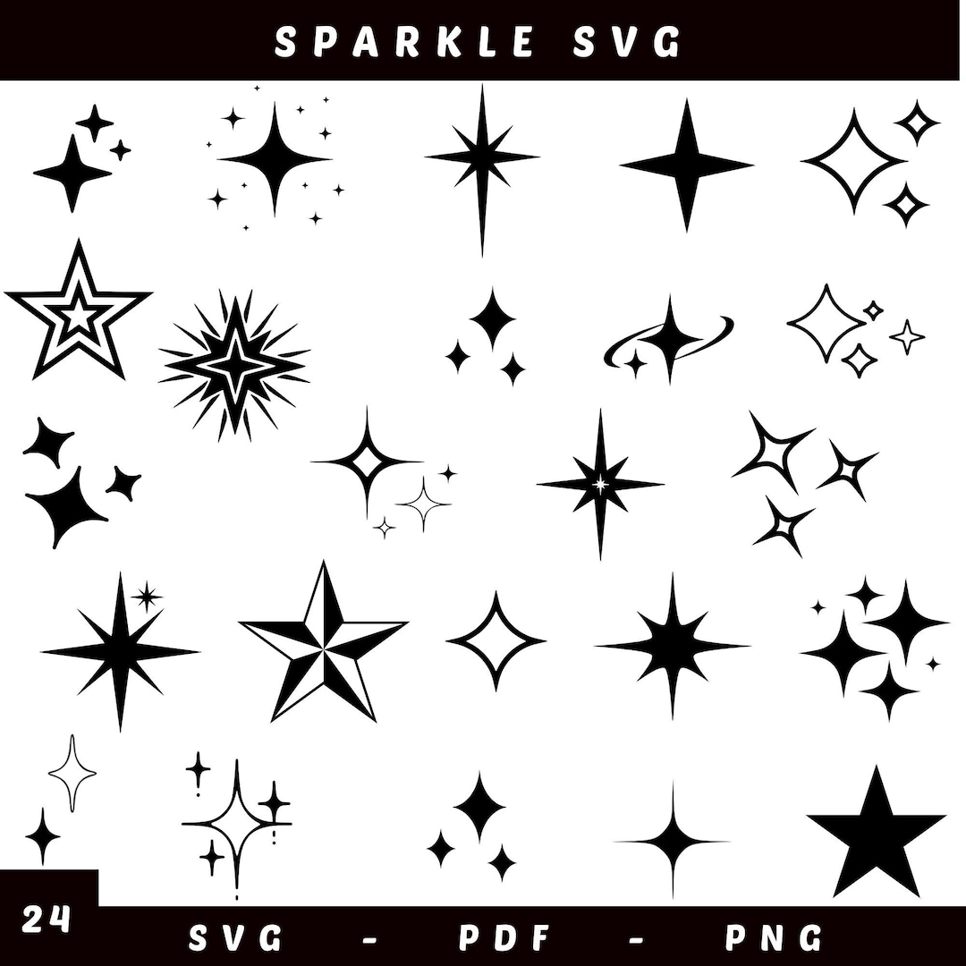 Sparkle SVG Bundle, Sparkle Star SVG, Sparkle Silhouette, Digital ...